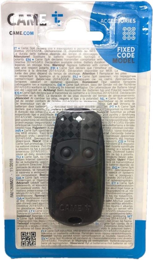 Came TOP Radiofrequent zender - 2 stuks- 001TOP-432EE - Voor garages - 433,92 Mhz... | bol