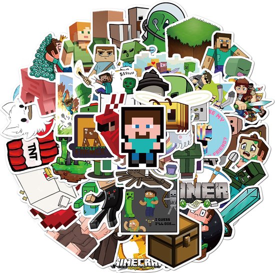 Minecraft Stickers - Stickers Kinderen - set 50 stuks - Laptop Stickers ...