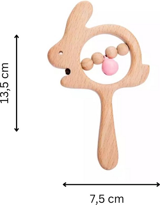 Baby Rammelaar Hout - Hout Speelgoed voor Babys - Babyspeelgoed ...