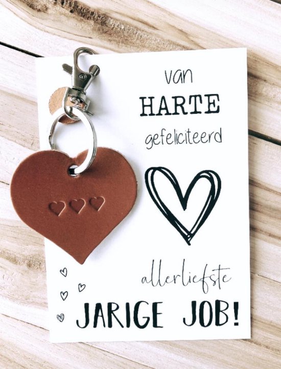 Kaart jarige job verjaardag kaart + sleutelhanger jarig | bol