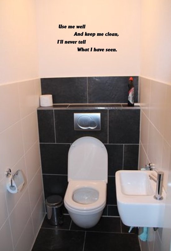 Muursticker Toilet Use me well - Wc Spreuk - Wall-Art Quote - Humor ...