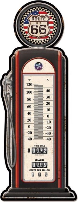 Thermometer XL - Benzine Pomp Route 66 | bol.com