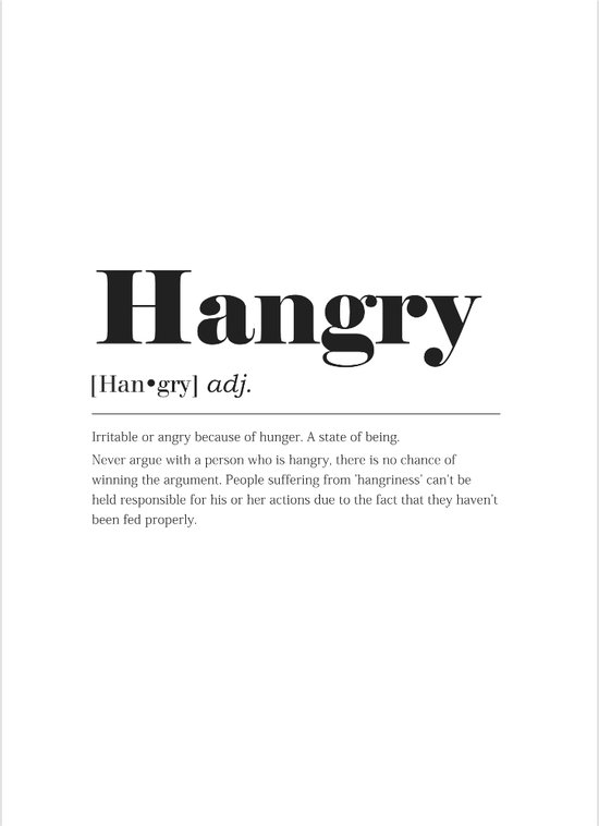 Hangry - Poster - B1 - 70 x 100 cm | bol.com