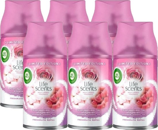 Airwick Freshmatic Max Navulling Merry Marshmallow & Raspberry 6 x ...