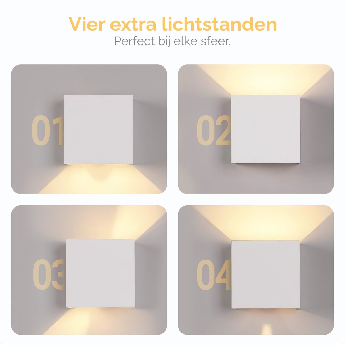 Goliving lamp – Wandlamp wit binnen en buiten – Kubuslamp industrieel ...
