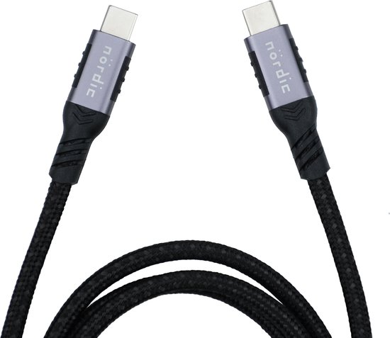 NÖRDIC USBC-N1262 USBC naar USBC kabel - USB3.2 Gen 1 - 5Gbps Data ...