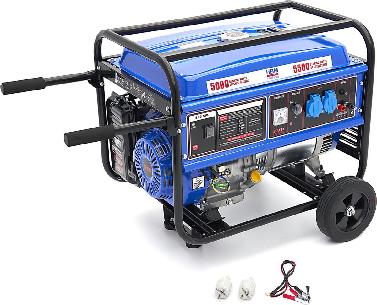 5500 Watt Generator, Aggregaat Met 420 cc Benzinemotor 2 x 230 V | bol