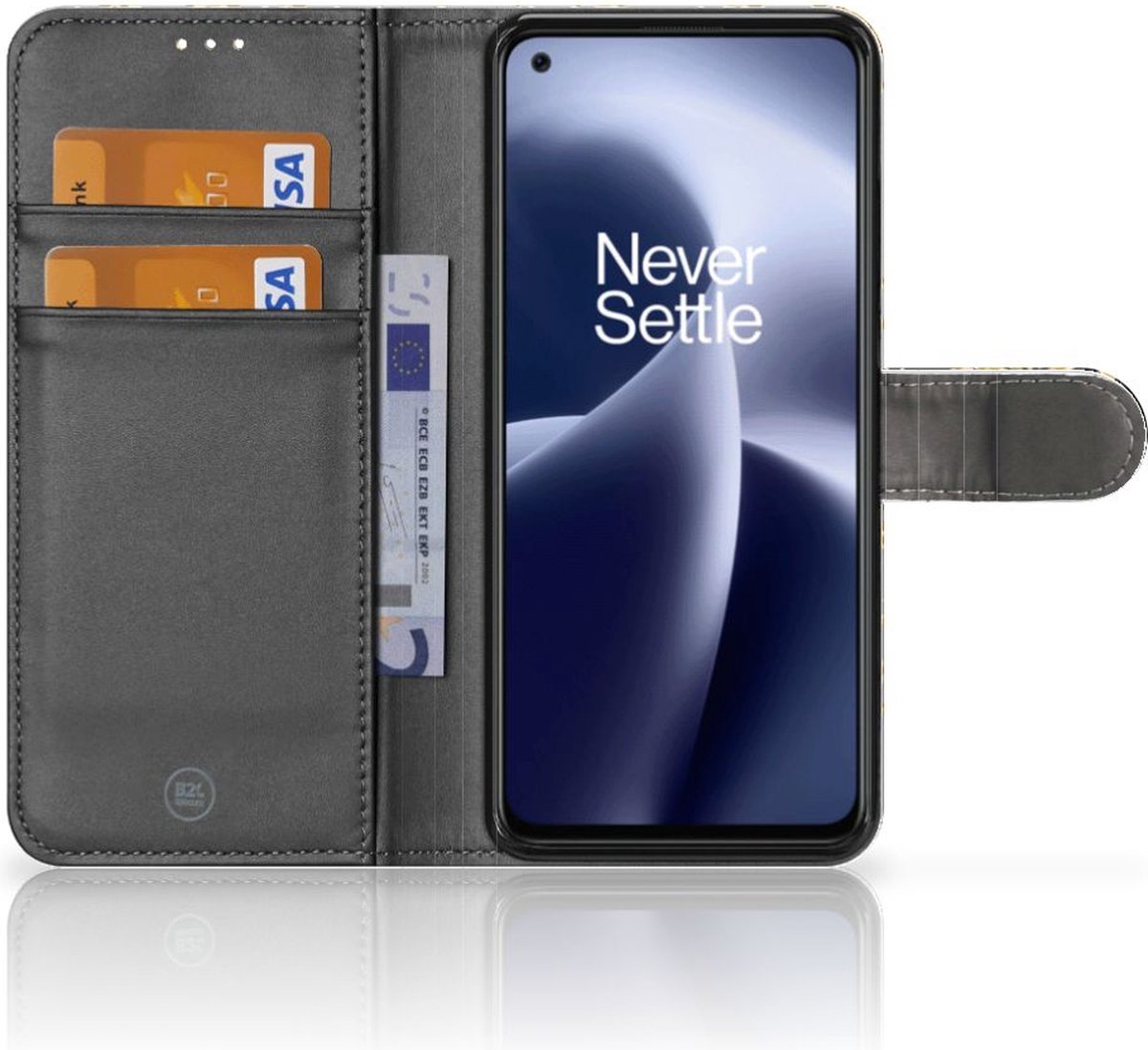 Telefoonhoesje OnePlus Nord 2T Bookcase Cadeau voor Oma Gouden Bloemen ...