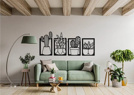 Cactus 4 luik hout B27 cm Zwart | bol.com