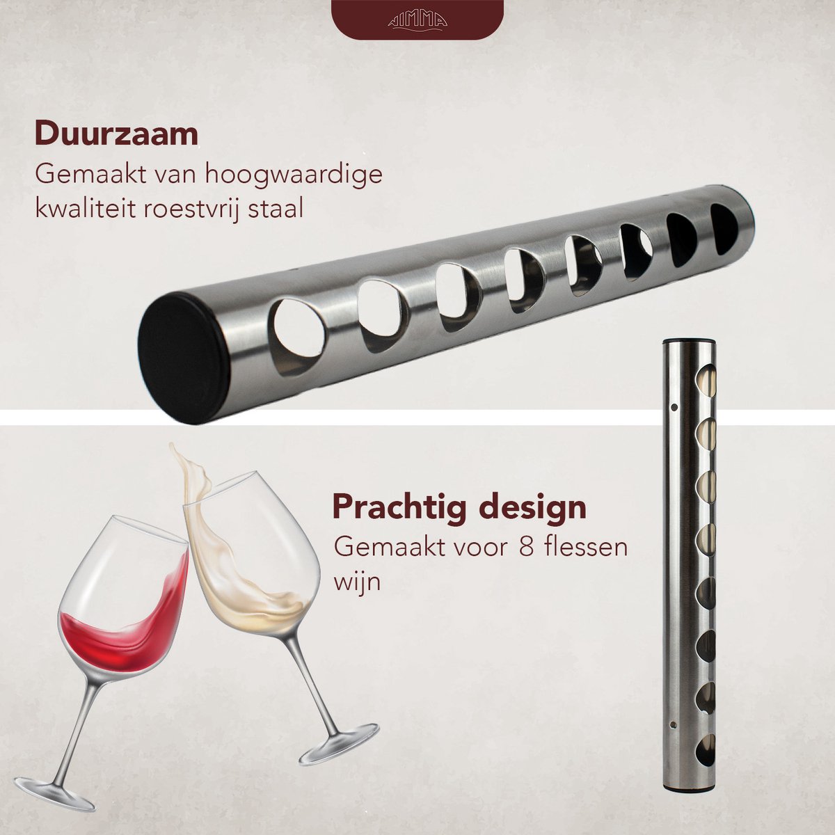 Nimma® Wijnfleshouder - Voor 8 Flessen - Incl. Bevestigingsmateriaal ...