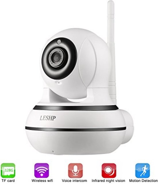 LESHP V200 WiFi Camera,960P Draadloze Bewakingscamera IP Cam Nanny Cam ...