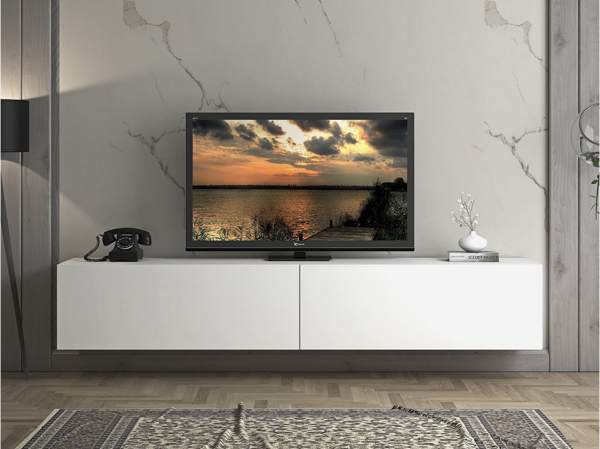 Hoppa! Vega Zwevende TV Kast - TV meubel 200 cm - White | bol.com