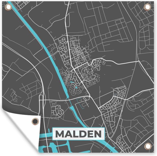 Tuin poster Plattegrond - Malden - Kaart - Stadskaart - 200x200 cm ...