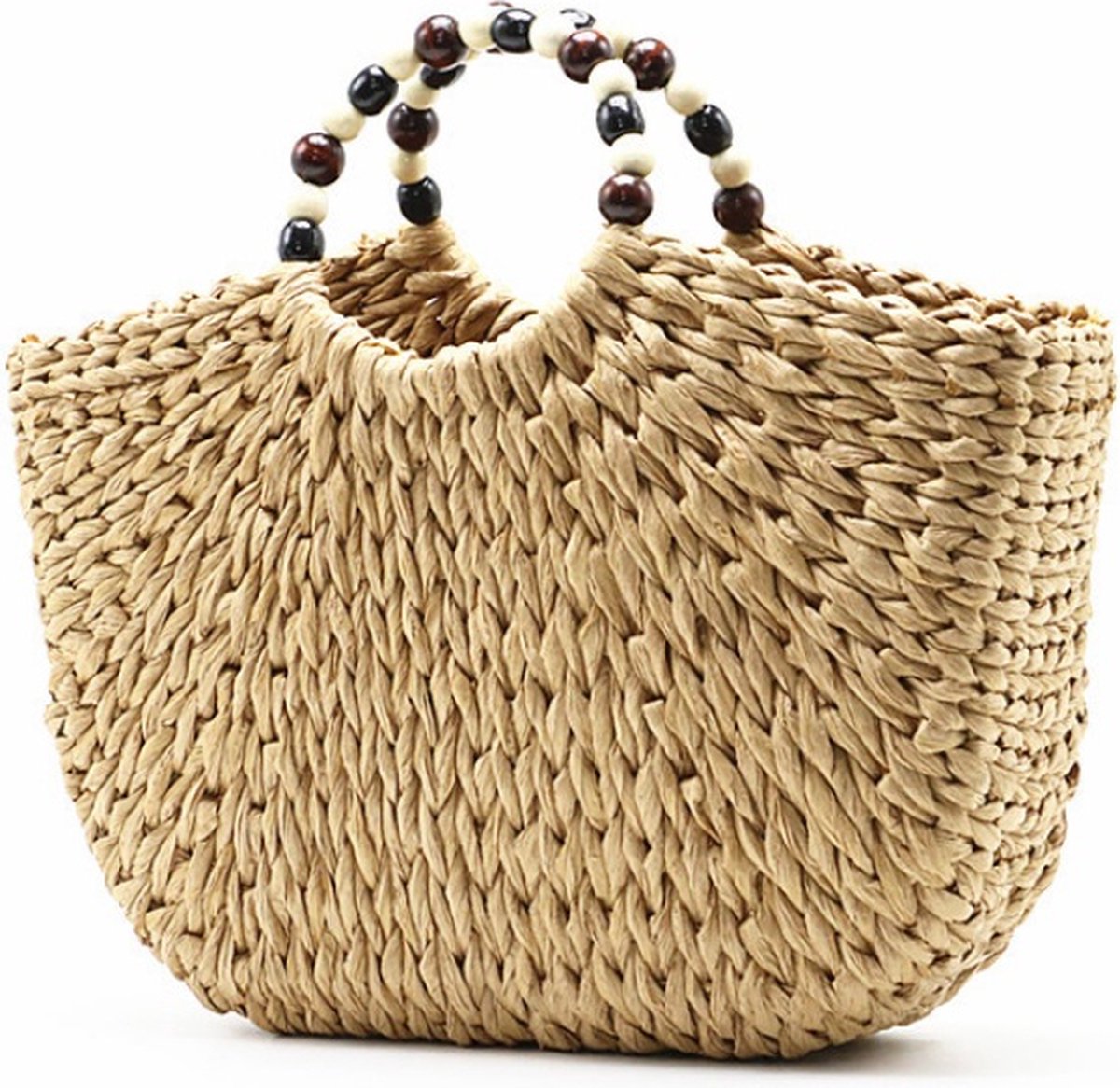 Gevlochten XXL Rieten Handtas - Incl. Kraaltjes - 42 x 36 x 10 cm | bol.com