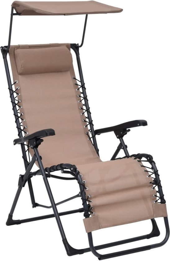 vidaXL Terrasstoel inklapbaar textileen taupe | bol.com