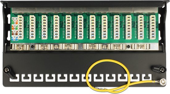 Premium CAT6a Gigabit Desktop Patch Panel 1U met 12 poorten ...