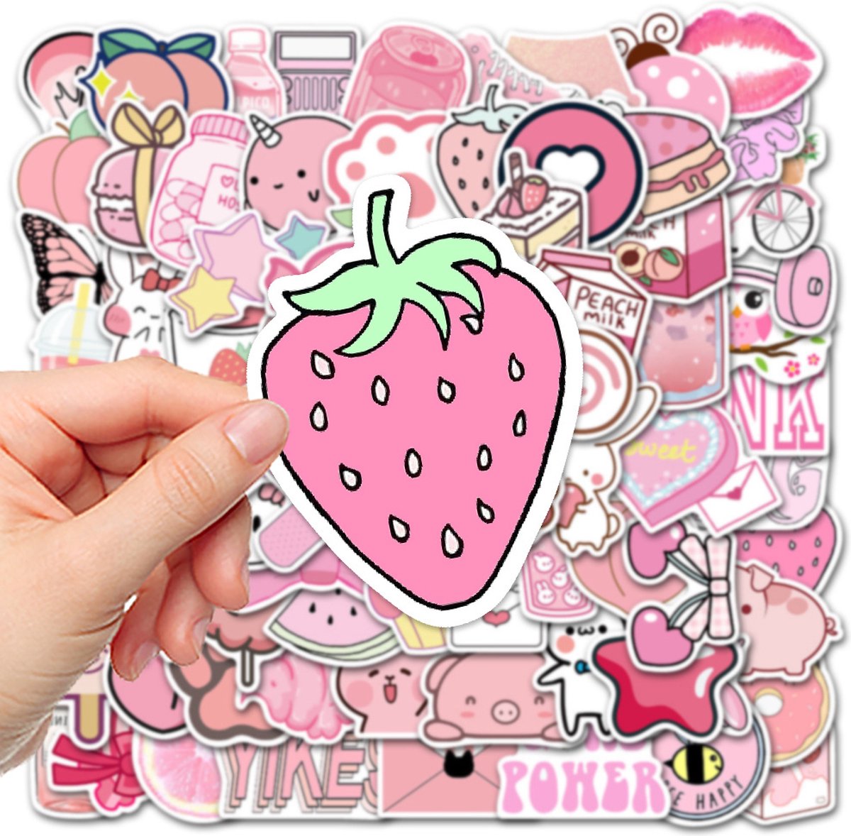 Roze Sticker Mix 100 stickers | Vsco stickers, pink, konijntje, varkens ...