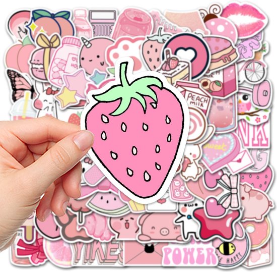 Roze Sticker Mix - 100 Vsco Stickers Pink | bol