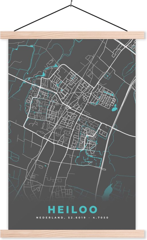 Posterhanger incl. Poster - Schoolplaat - Heiloo - Stadskaart - Kaart ...
