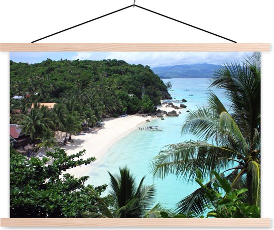 Vue aérienne des plages de sable blanc de l'île de Boracay affiche ...