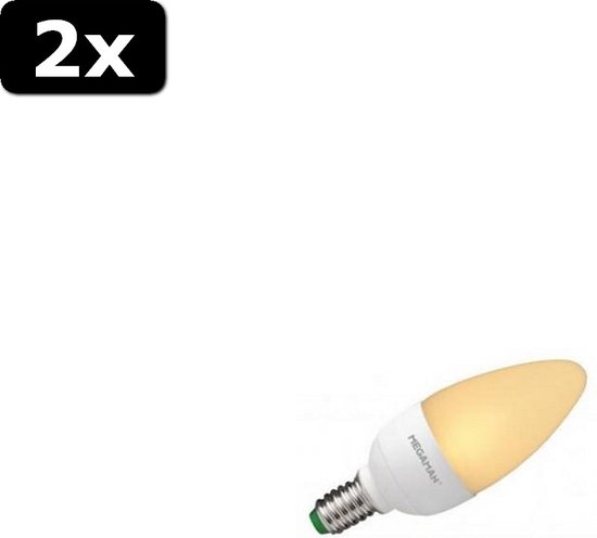 2x Megaman MM04861 3,5W (21W) E14 Dimbare LED Flame Kaarslamp | bol.com