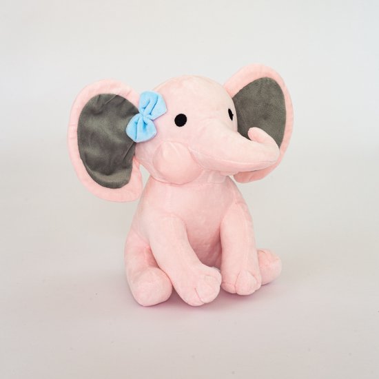 Lieve Olifant knuffel - Roze - Inclusief strikje - 25CM hoog | bol.com