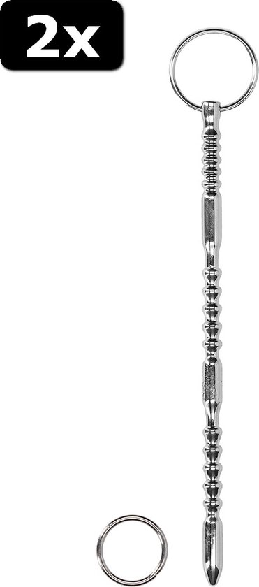 2x Urethral Sounding - Metal Ribbed Dilator With Ring | bol.com