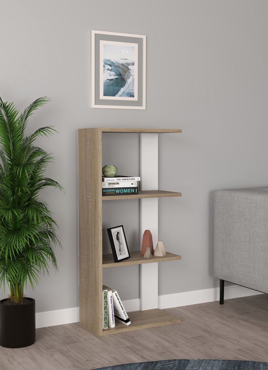 VCM Houten Room Divider Stand Boekenkast Decoratieve Boeken Standplank ...