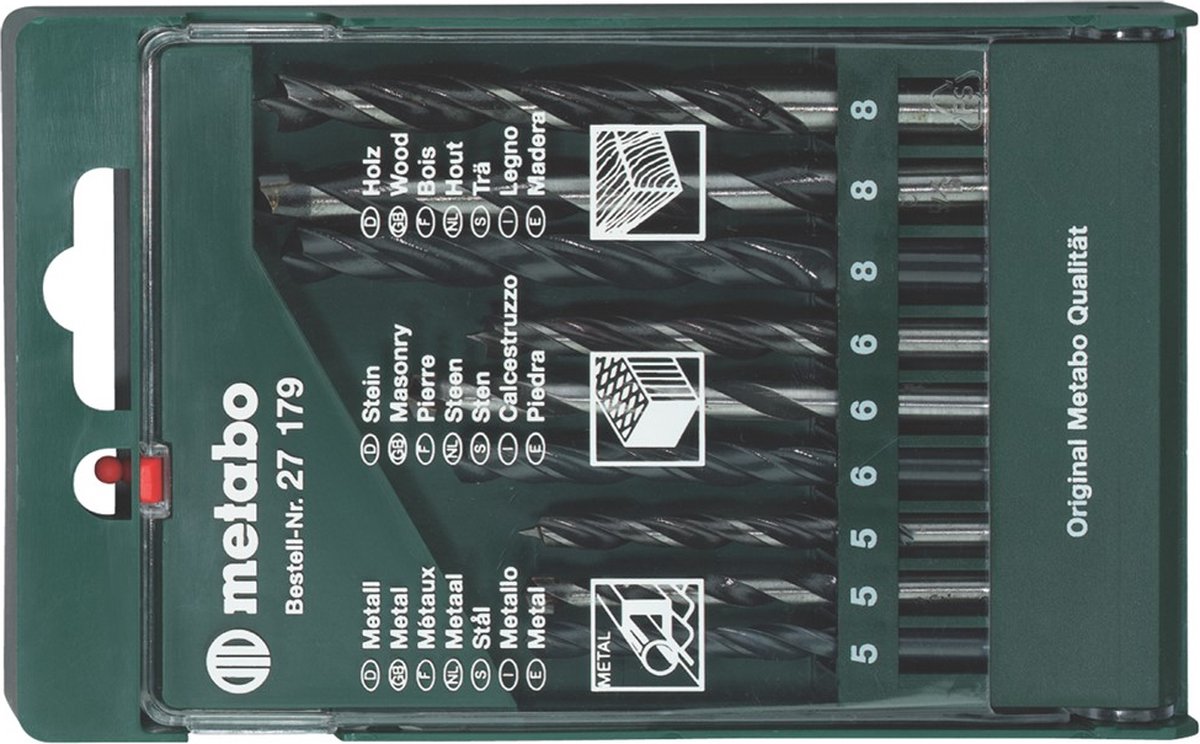 Metabo 627179000 9-delige Borenset - hout / metaal / steen in cassette ...