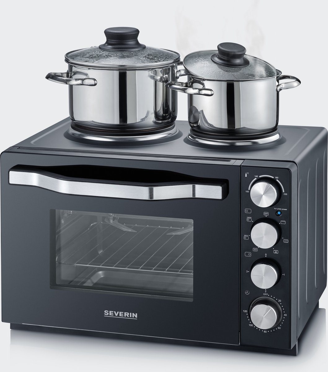 Severin TO 2074 - Bak- en broodrooster oven met kookplaten - Zwart | bol