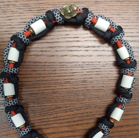 Honden tekenband met natuurlijke EM kralen. Anti tekenband 30-40 cm met ...