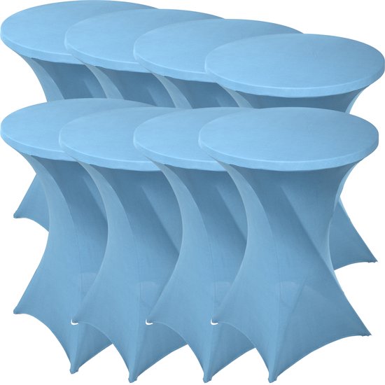 Statafelrok Licht Blauw / Baby Blauw x 8 – ∅80-85 x 110 cm – Stretch 8 stuks –... | bol.com