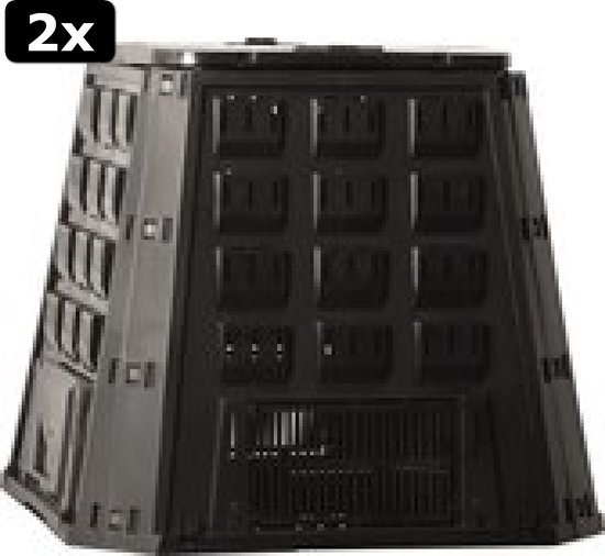 2x Nature - Compostsilo ‚Äì H80 x 88,5 x 88,5cm - zwart - 400L | bol.com
