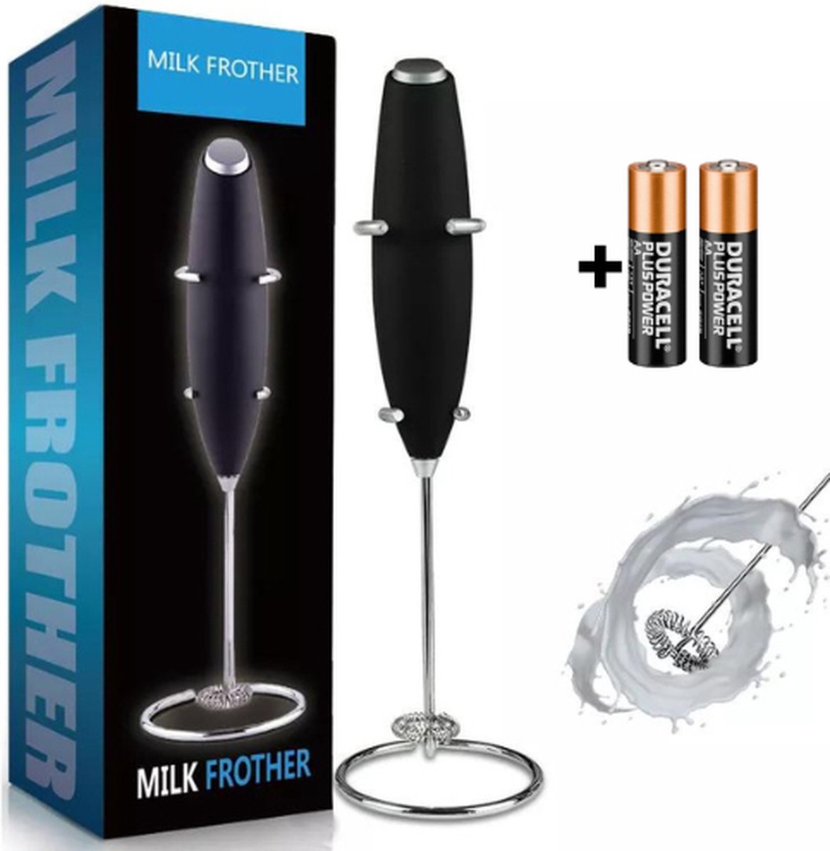 Elektrische melkopschuimer handmatig met houder - melkopschuimer | bol.com