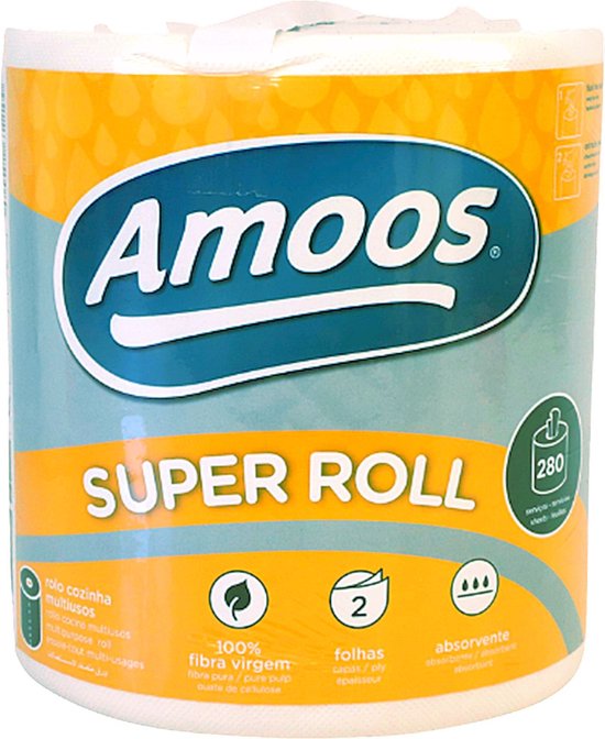 Amoos Super Roll 2-laagse XXL keukenrol - 10 normale rollen aan ...