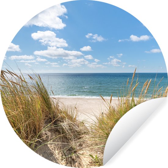 Behangcirkel - Zelfklevend behang - Zee - Natuur - Strand - Helmgras ...