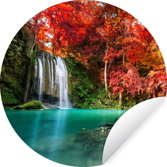 Behangcirkel - Waterval - Japanse esdoorn - Water - Zelfklevend behang ...
