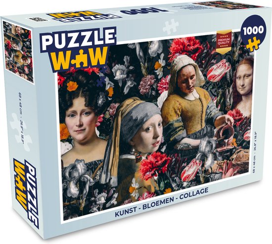 Puzzel Kunst - Bloemen - Collage - Legpuzzel - Puzzel 1000 stukjes ...
