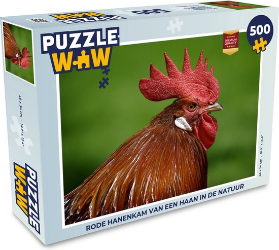 Puzzel Rode hanenkam van een haan in de natuur - Legpuzzel - Puzzel 500 ...