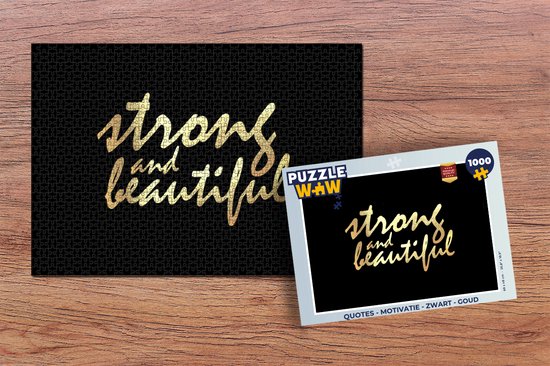 Puzzel Quotes - Motivatie - Zwart - Goud - Legpuzzel - Puzzel 1000 ...