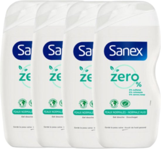 Sanex Zero % Normal Skin Douchegel - Multiverpakking 4 x 250 ml | bol