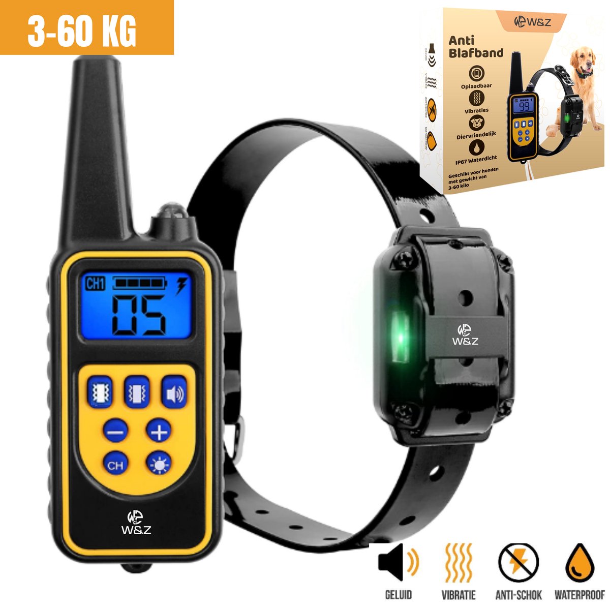 W&Z® Anti Blafband inclusief afstandsbediening- 3-60KG - Zonder Schok ...