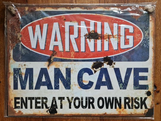 Warning Man Cave – Enter at your own Risk – Metalen wandbord - 40x30cm ...