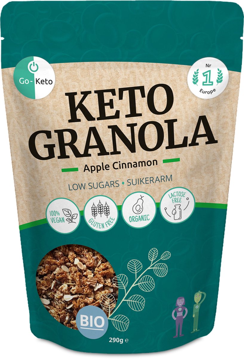 Keto Bio Granola Appel Kaneel Go-Keto | bol