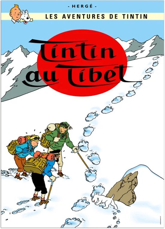 Kuifje Poster van album 'Kuifje in Tibet' Franstalig, 50x70 cm ...