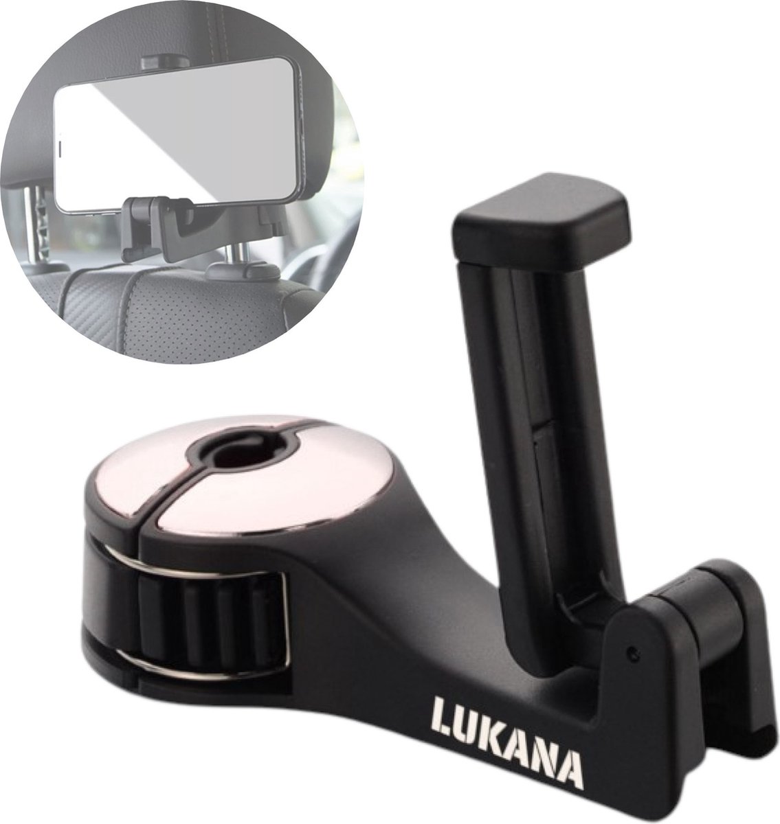 Lukana Telefoonhouder Hoofdsteun Auto - Achterin - Zilver - Houder Voor ...