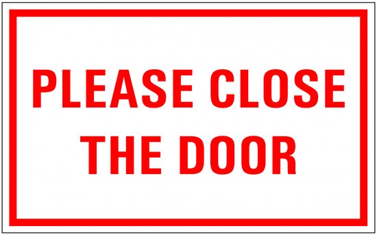 Please close the door sticker 320 x 200 mm | bol