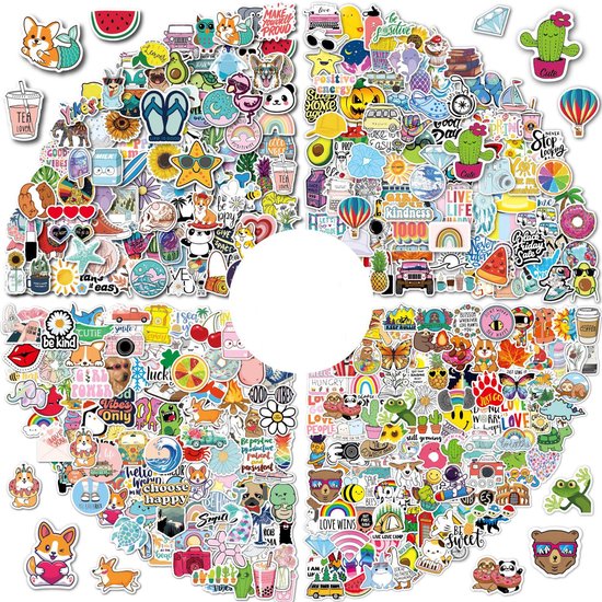 400 stuk Cartoon stickers voor kinderen en volwassenen ...