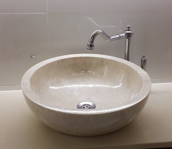 Marmeren Wasbak - Rond - 42x42x15cm - Beige | bol