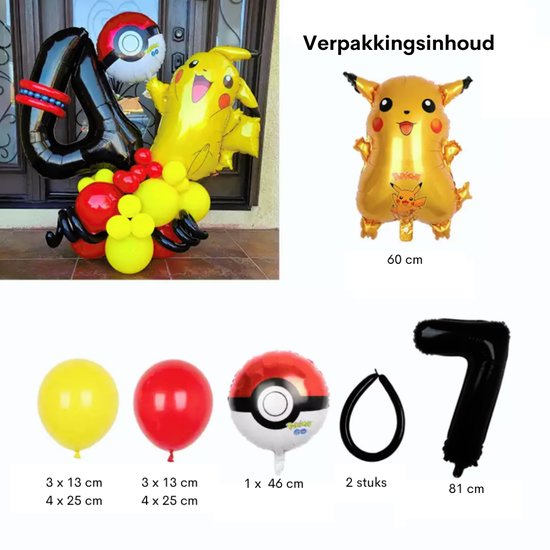 Pack Ballons Pokémon - Ballons Hélium Pokémon & Pikachu - Décoration ...